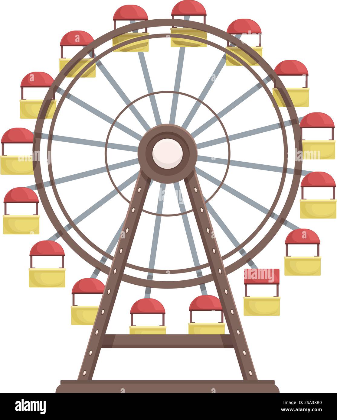 Colorful and playful cartoon ferris wheel illustration in a vibrant ...