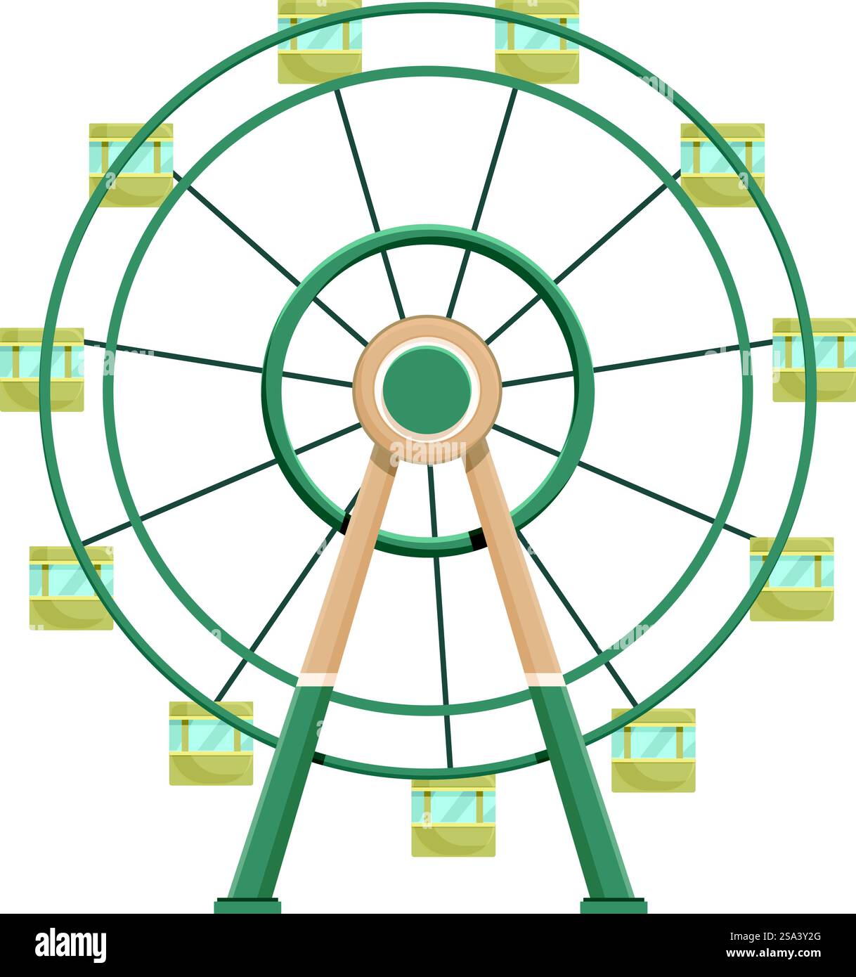 Colorful vector illustration of a carnival ferris wheel with empty ...