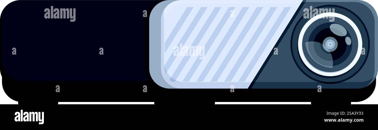 Modern compact projector illustration with highdefinition technology ...