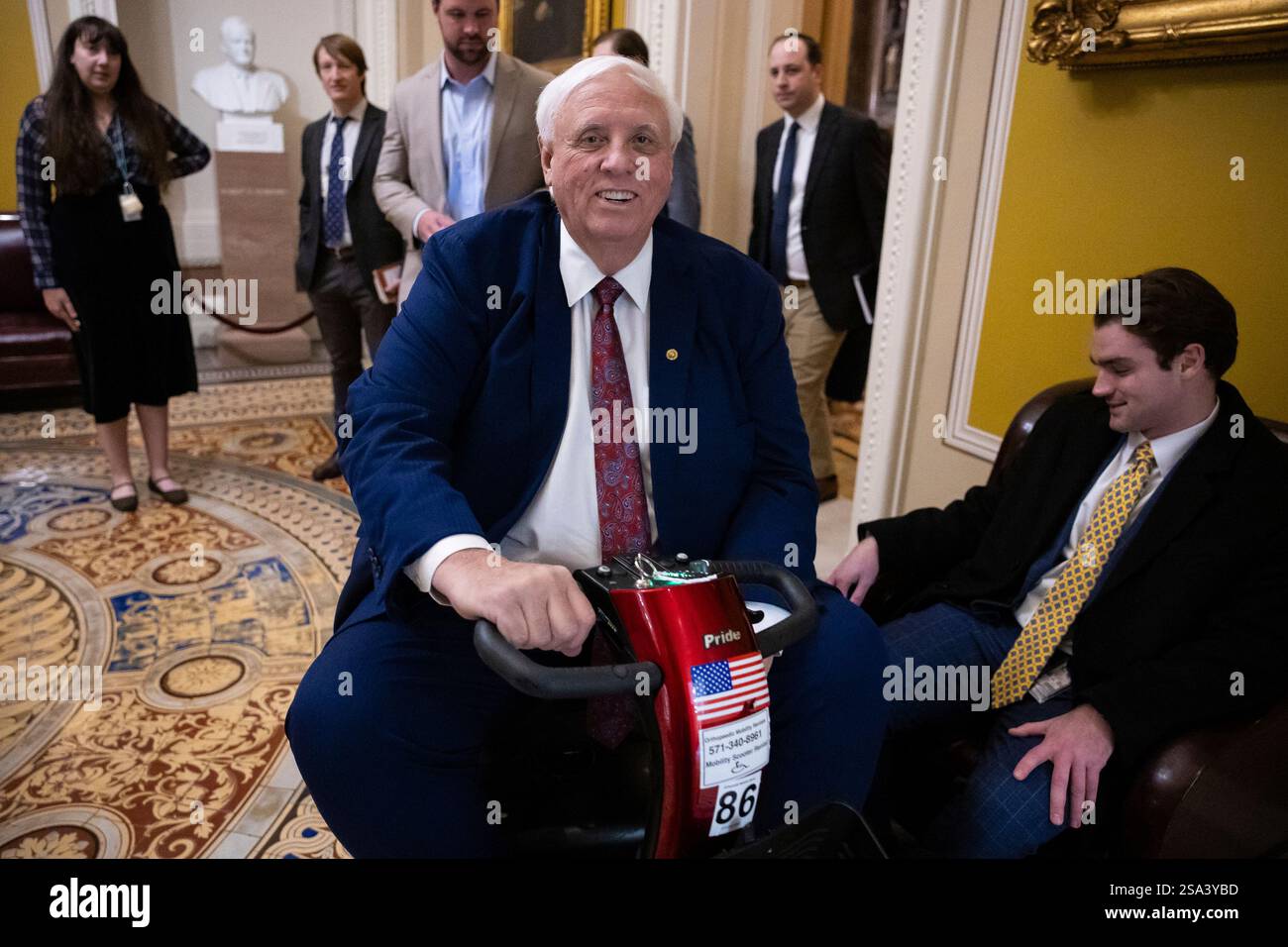 Sen. Jim Justice (R-W.Va.) is seen at the U.S. Capitol Jan. 24, 2025 ...