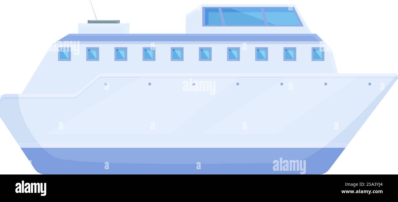 Vector illustration of a modern passenger ferry sailing on the nautical ...