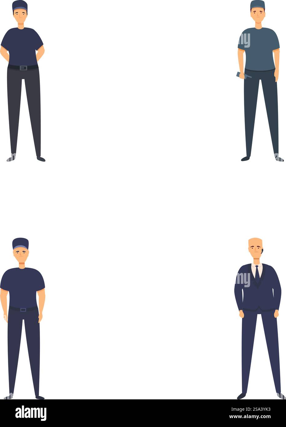 Set of diverse male avatars including casual and business attire ...