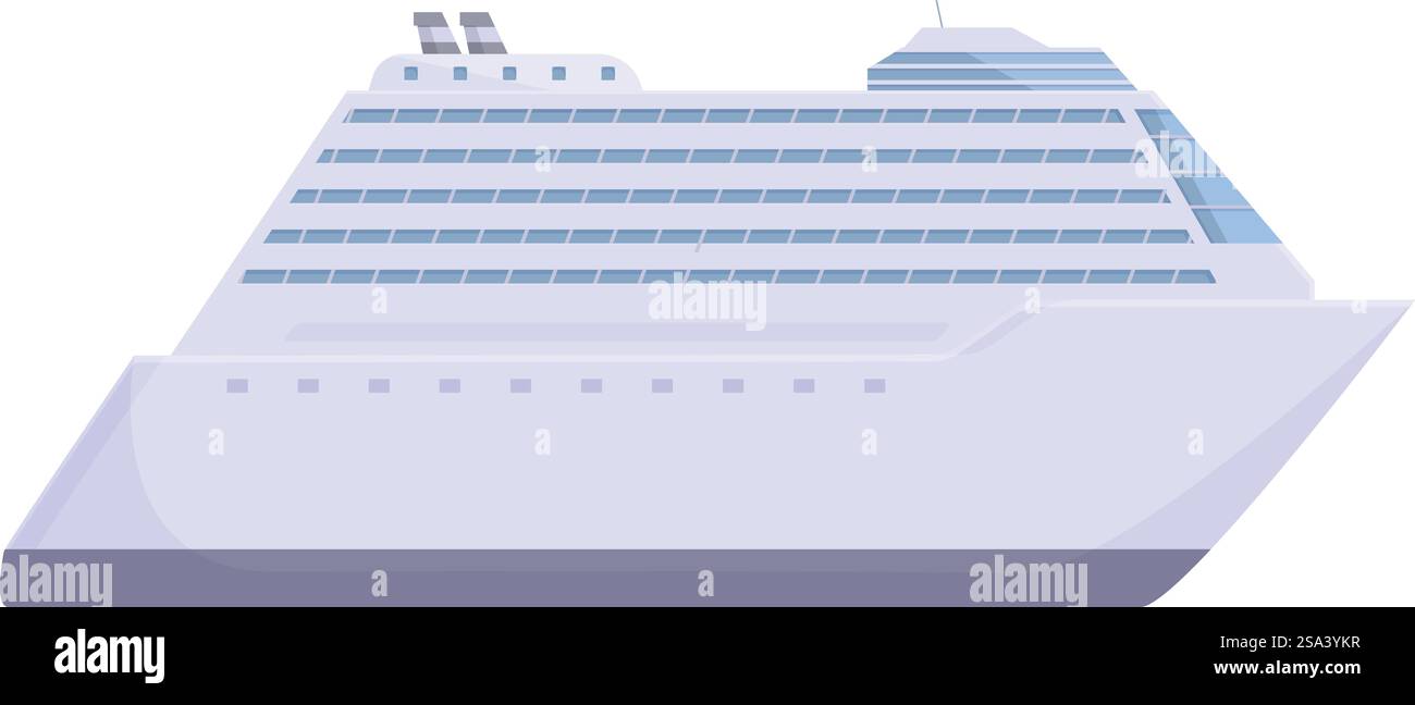 Vector graphic of a contemporary cruise liner isolated on a plain ...