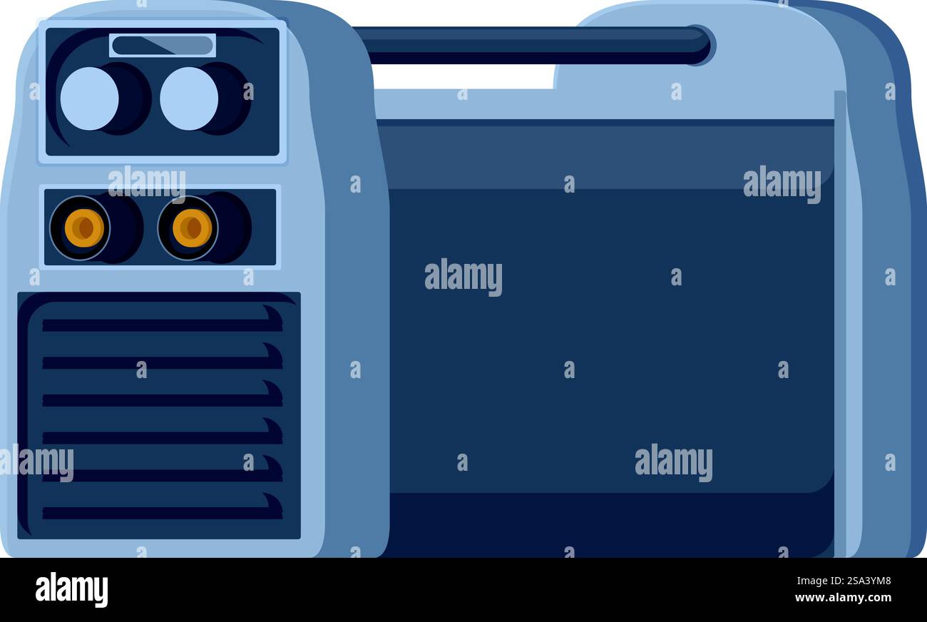 Illustration of a modern portable power generator with battery backup ...