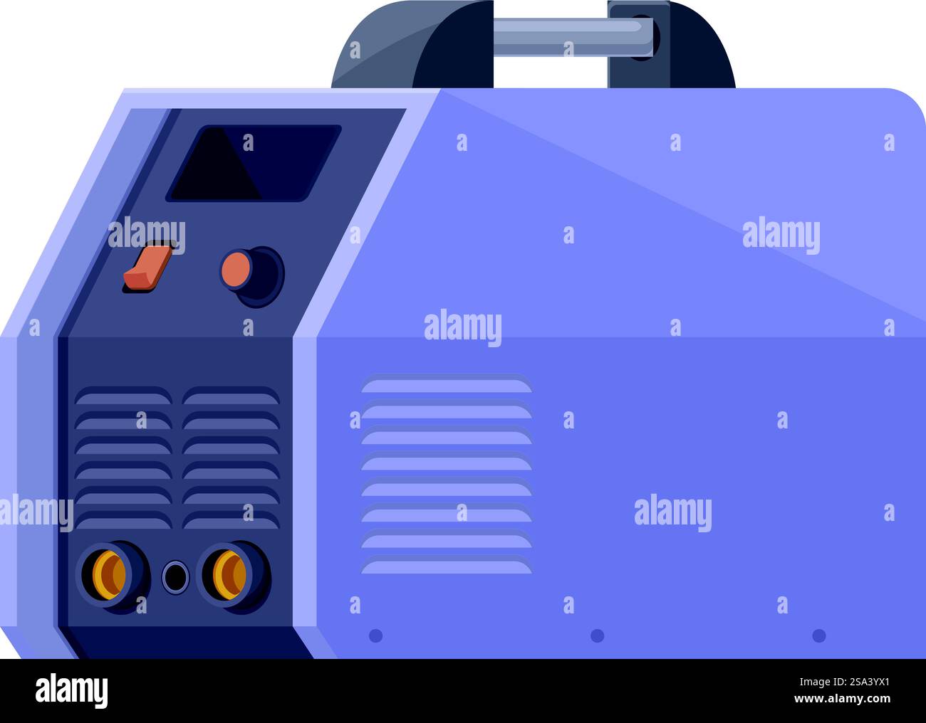 Detailed vector image of a contemporary industrial power generator ...