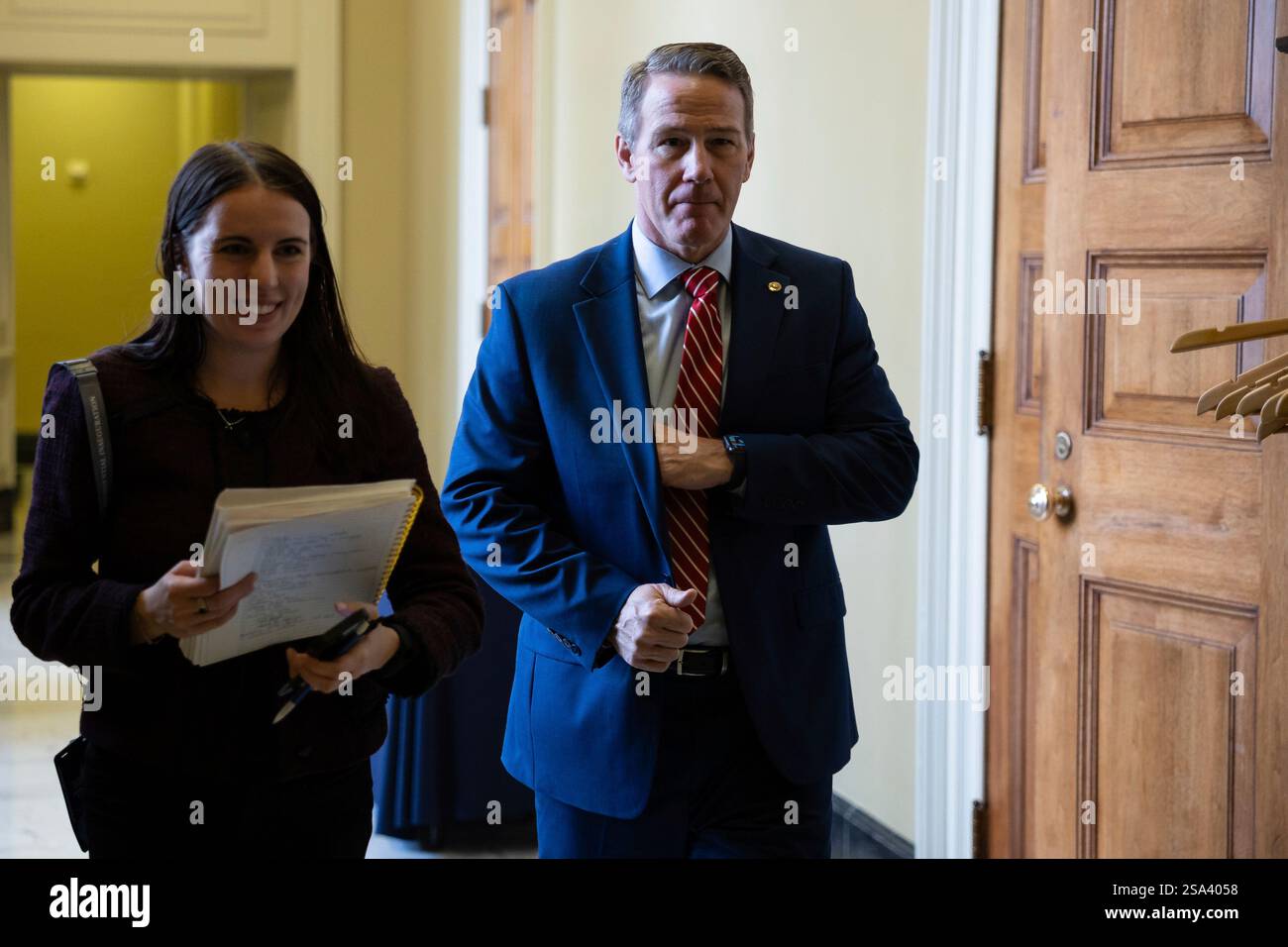 Sen. Jon Husted (R-Ohio) is seen at the U.S. Capitol Jan. 24, 2025 ...