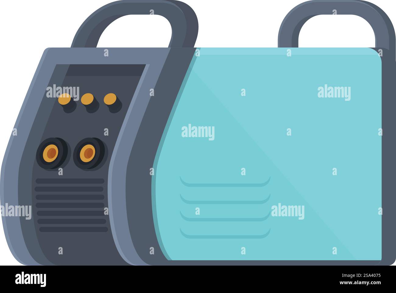 Colorful, detailed illustration of a portable electric generator in a ...