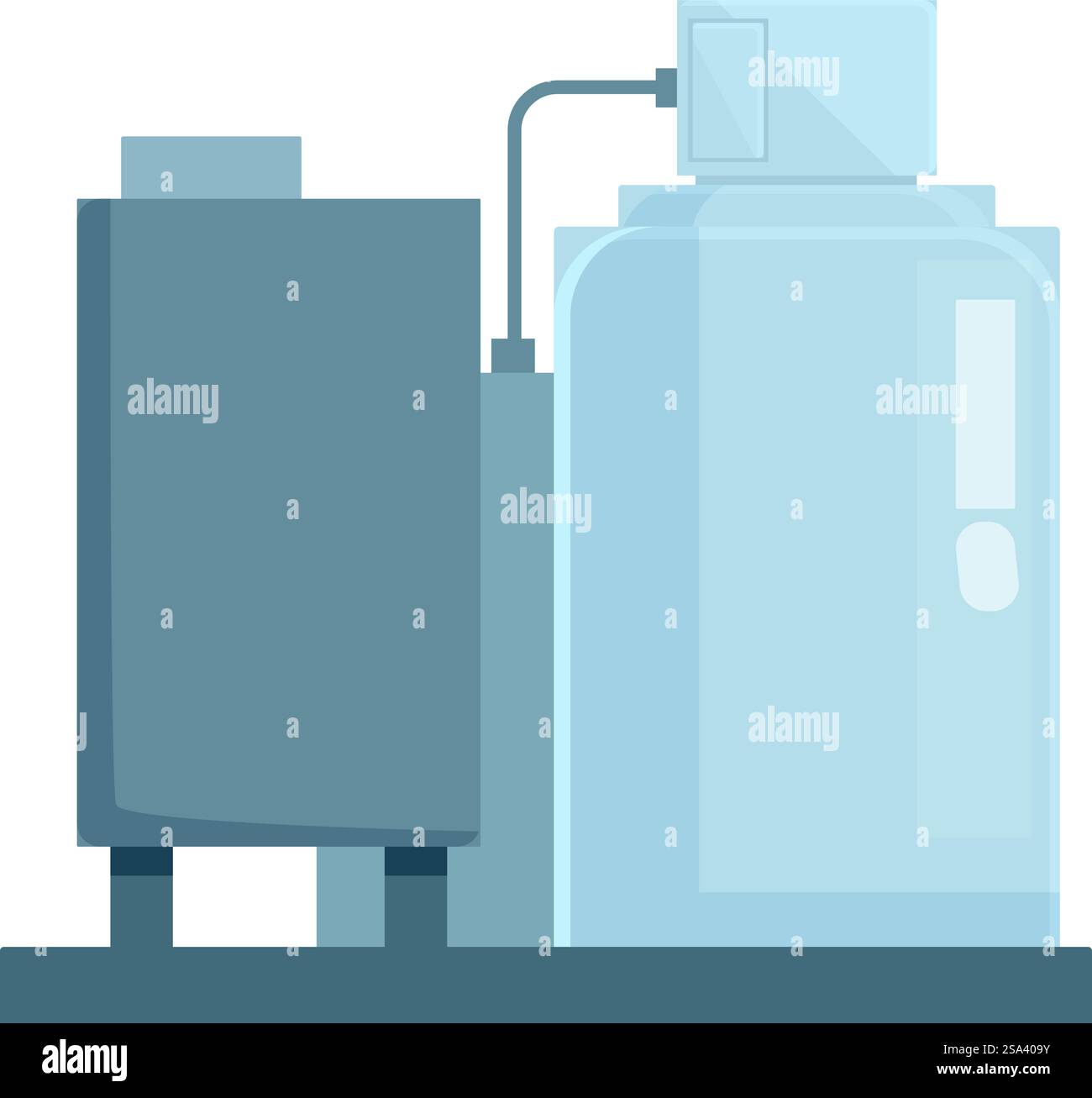 Simple vector illustration of a modern water purification setup ...