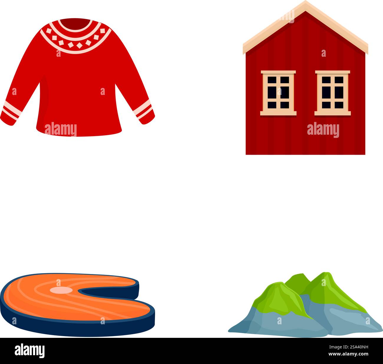 Set of flat icons representing healthy eating hi-res stock photography ...