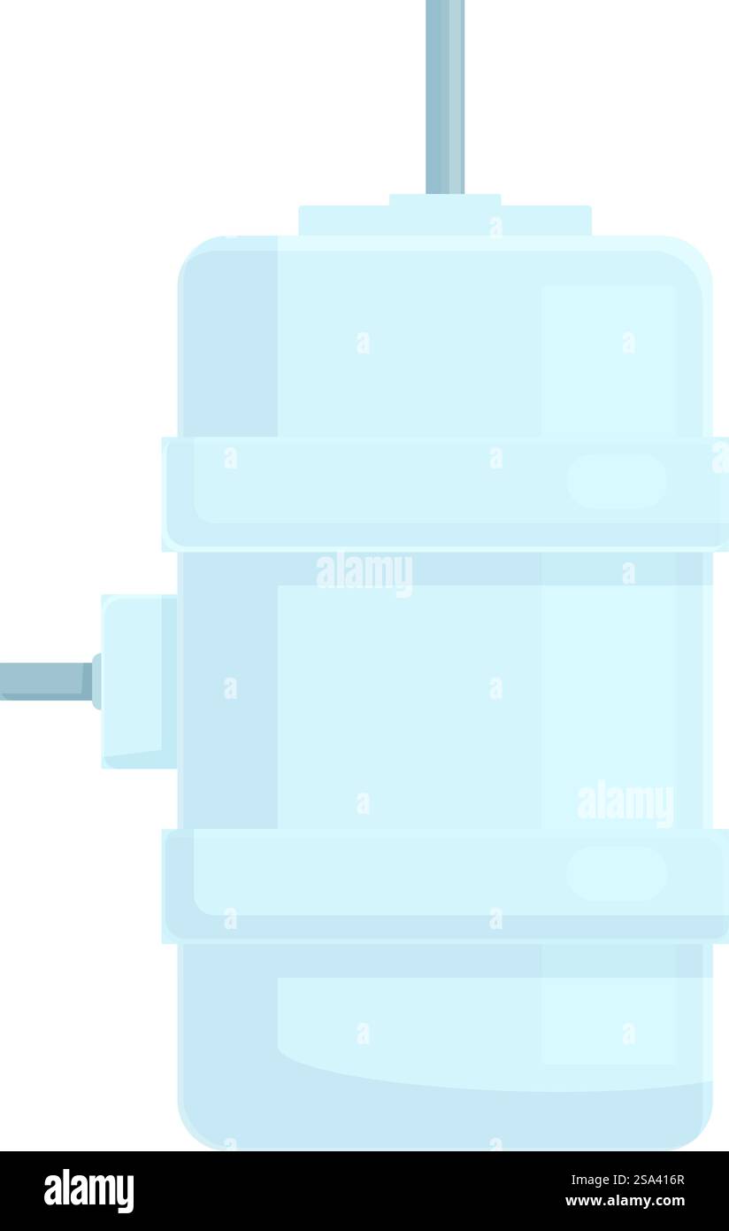 Flat design icon of a blue electric motor used for various mechanical ...