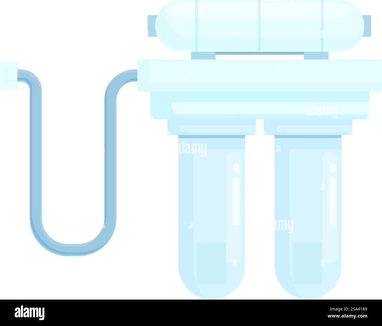 Illustration of a home water purification system using filtration and ...