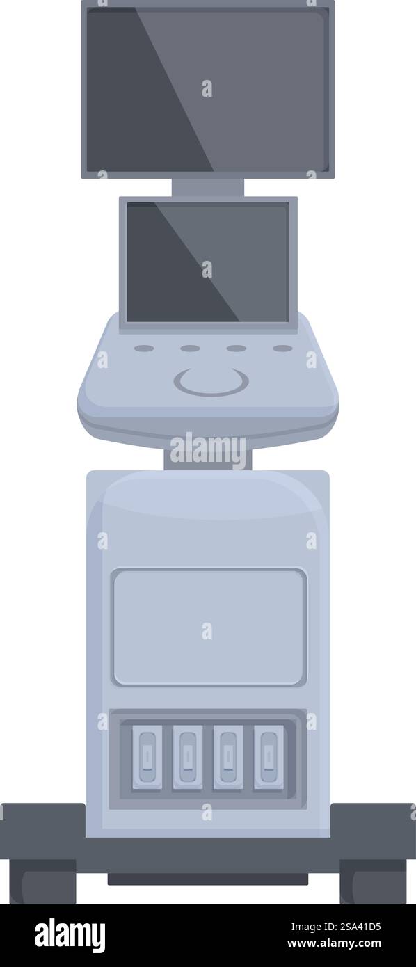 Cartoon ultrasound machine illustration in flat design style for ...
