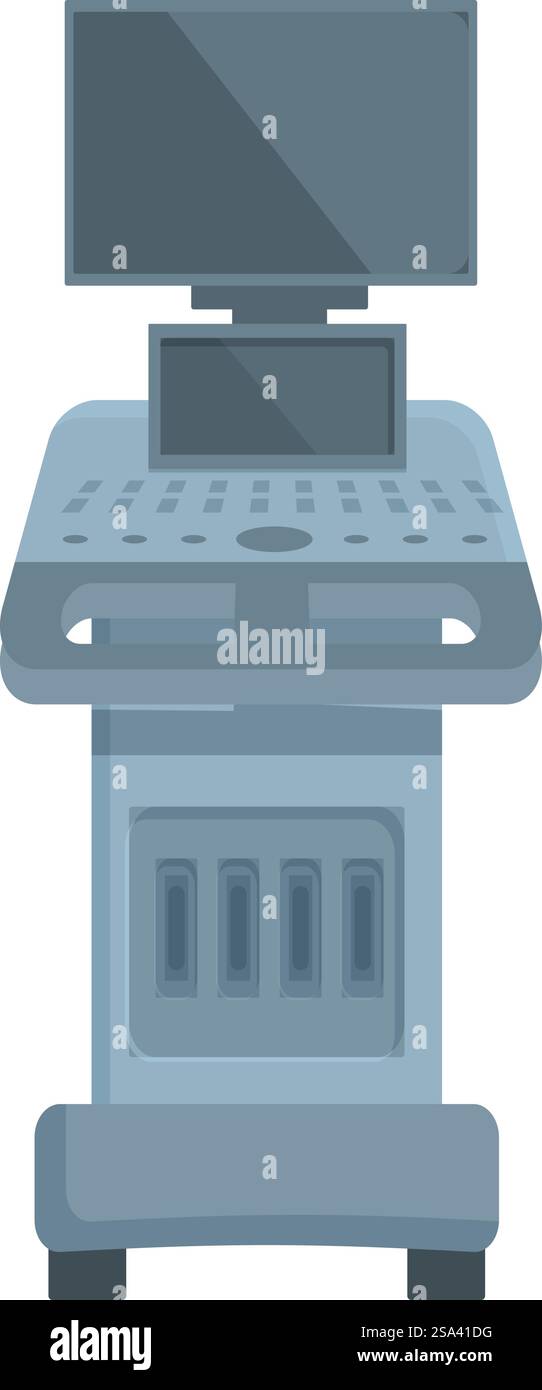 Flat vector design of a contemporary ultrasound diagnostic device used ...
