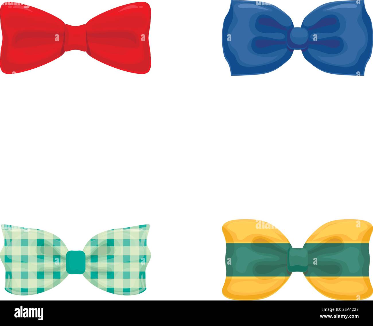 Graphic collection of colorful bow ties on a white background, suitable ...