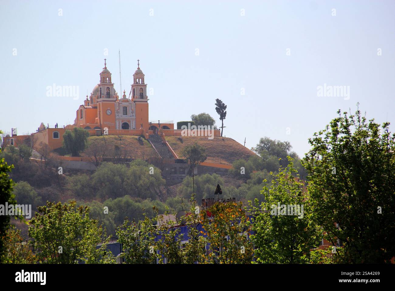 Cholula, Puebla, Mexico - Mar 16 2024: The Great Pyramid ...