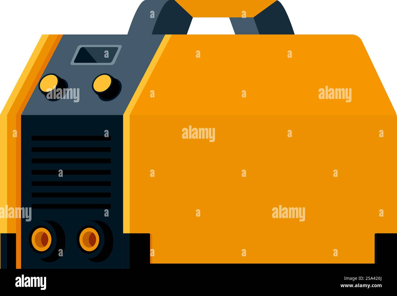 Vector design of a portable yellow generator, ideal for backup power ...