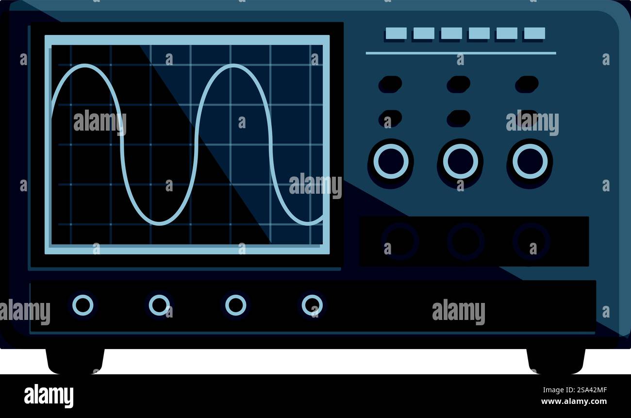 Vector illustration of a contemporary digital oscilloscope used for ...