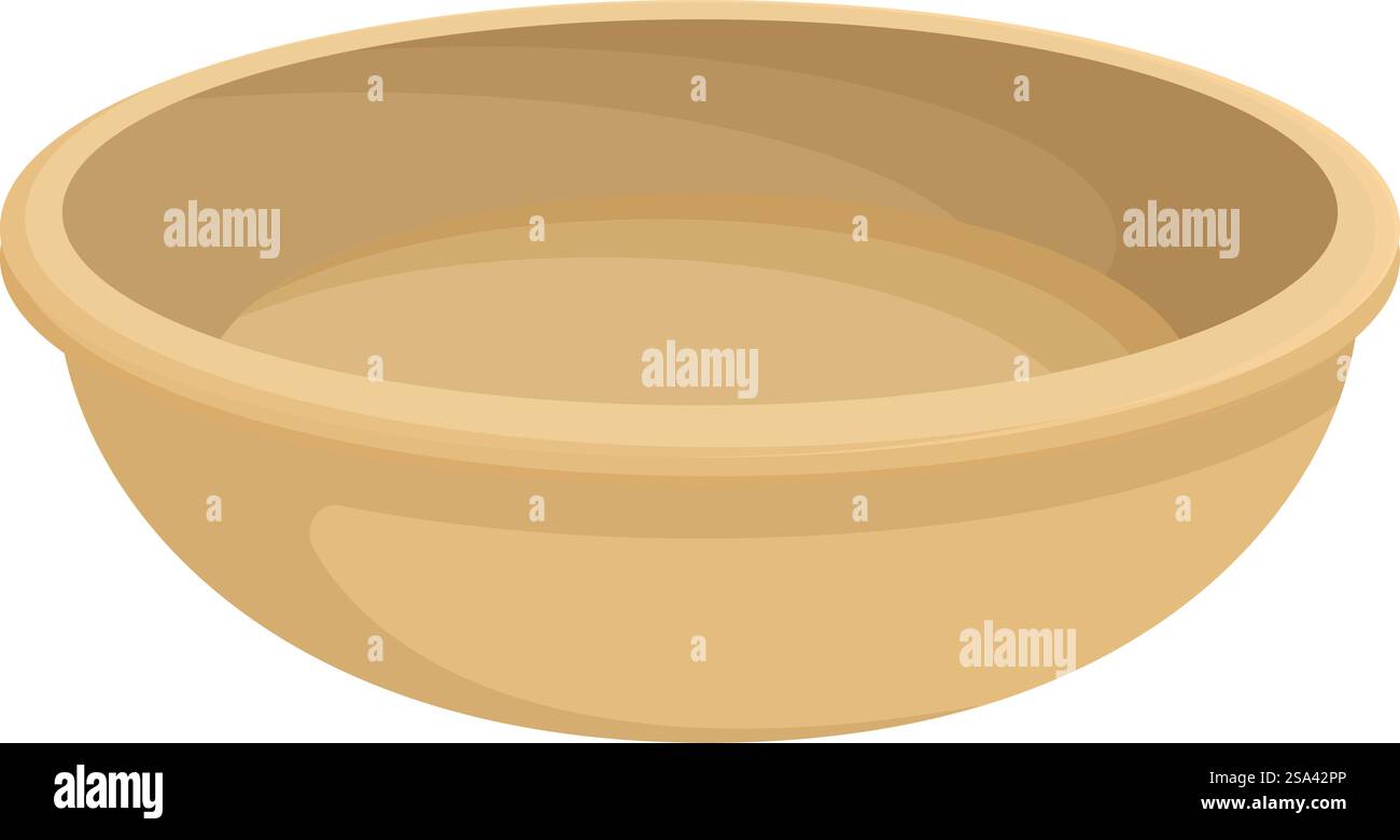 Simple, clean image of an empty wooden bowl isolated on a white ...