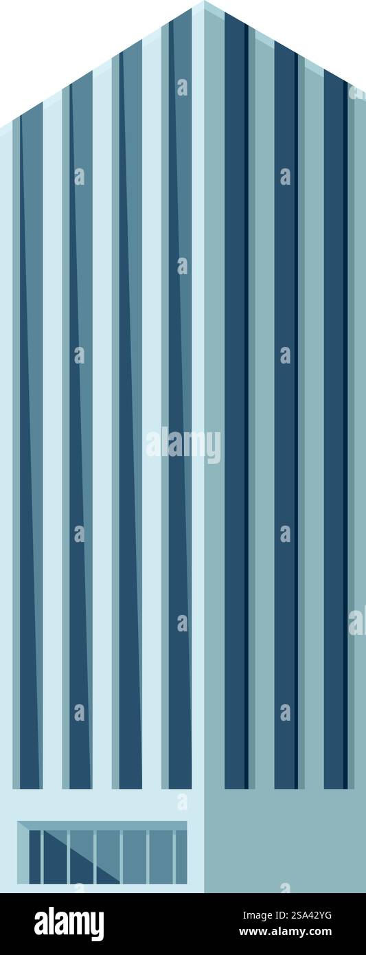 Detailed modern skyscraper vector illustration with a contemporary ...