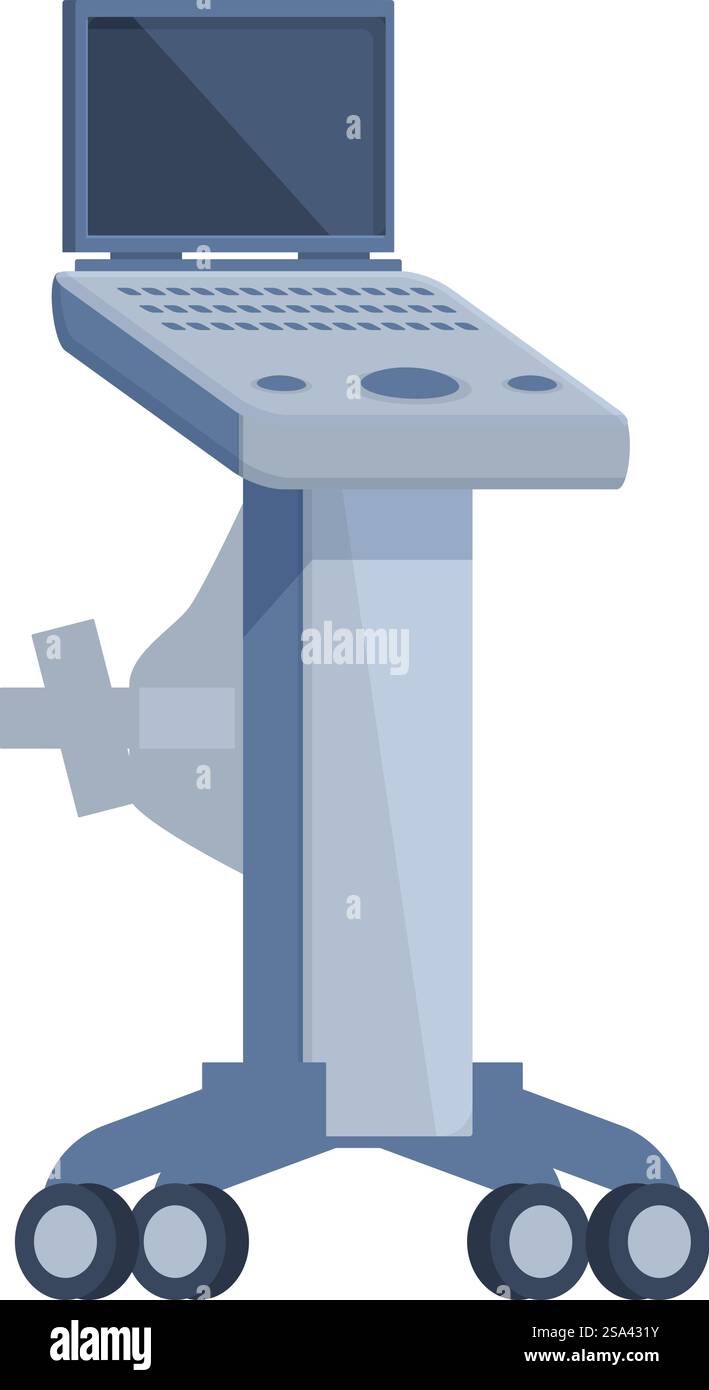 Modern, portable computer cart design in vector format, suitable for ...