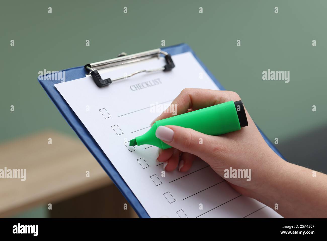 Checklist green check mark hi-res stock photography and images - Alamy