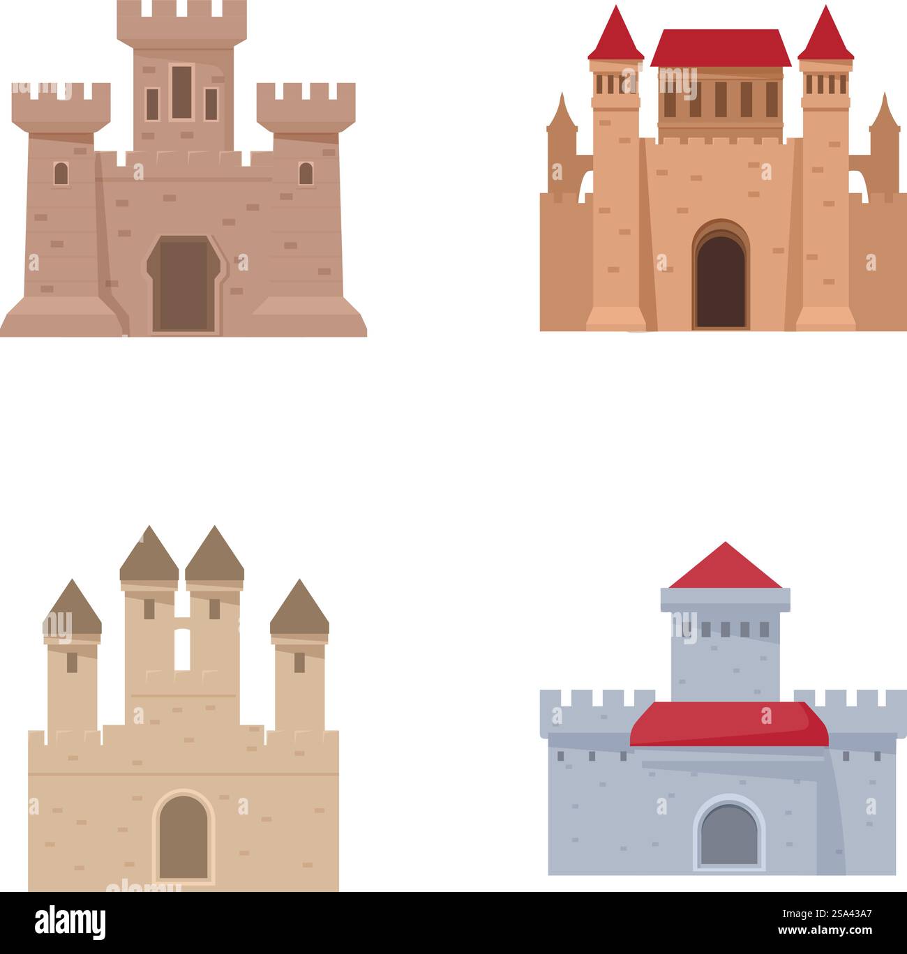 Illustration collection featuring four diverse styles of cartoon ...