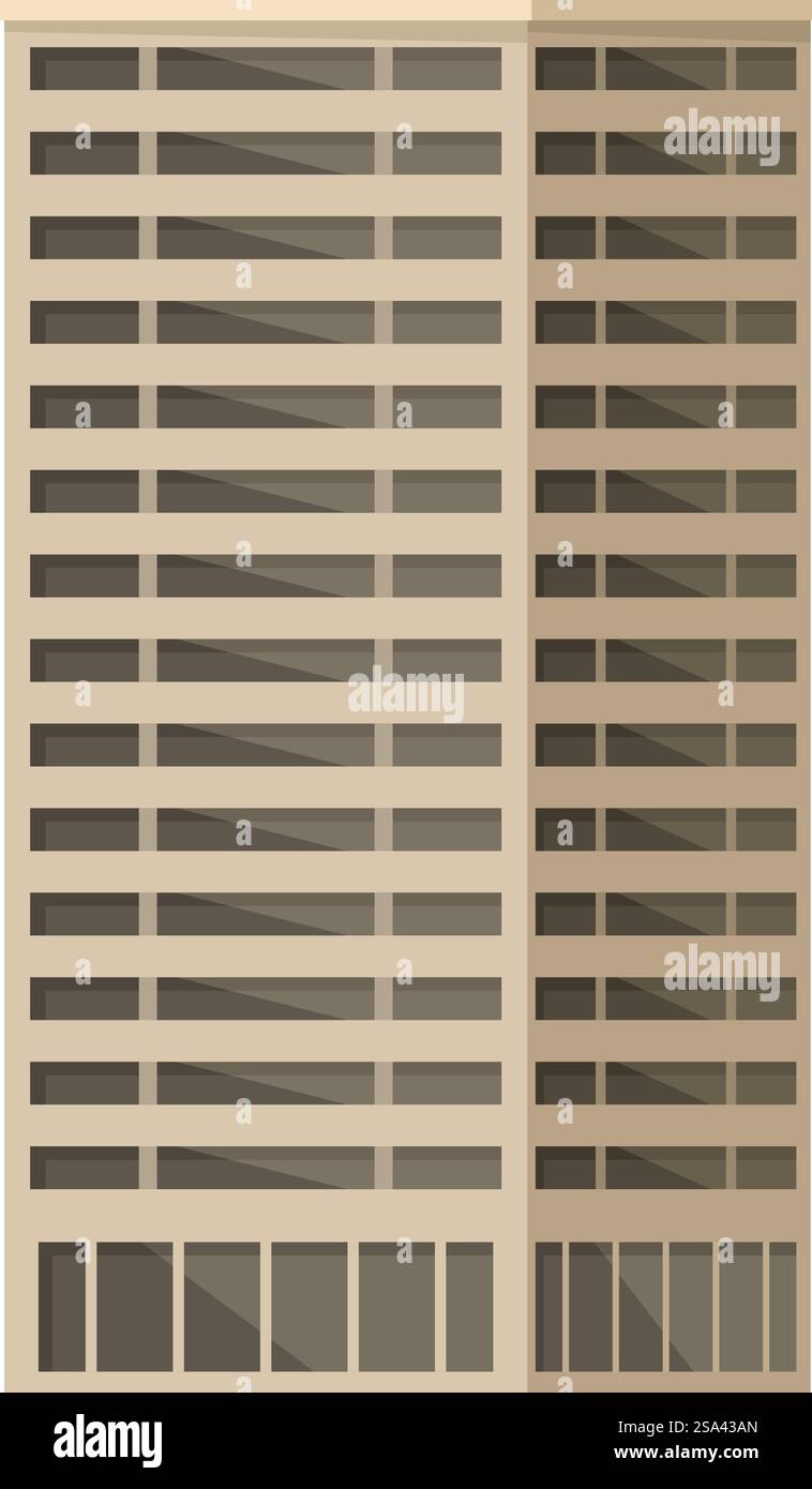 Vector illustration of a contemporary, multistory residential or office ...
