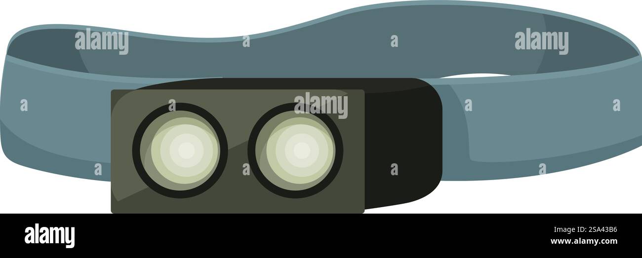 Detailed vector illustration of a durable. Waterproof led headlamp ...