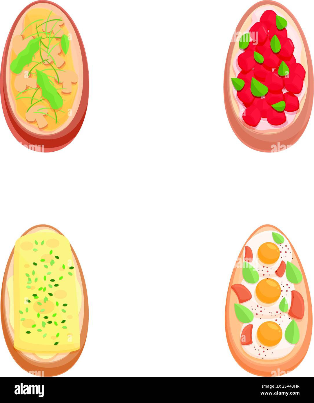 Sandwich icons set cartoon vector. Tasty sandwich with various filling ...