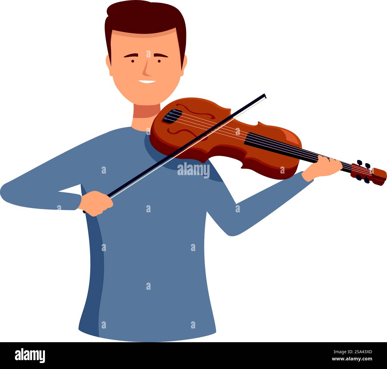 Male musician is playing a classical music melody on his violin with a ...