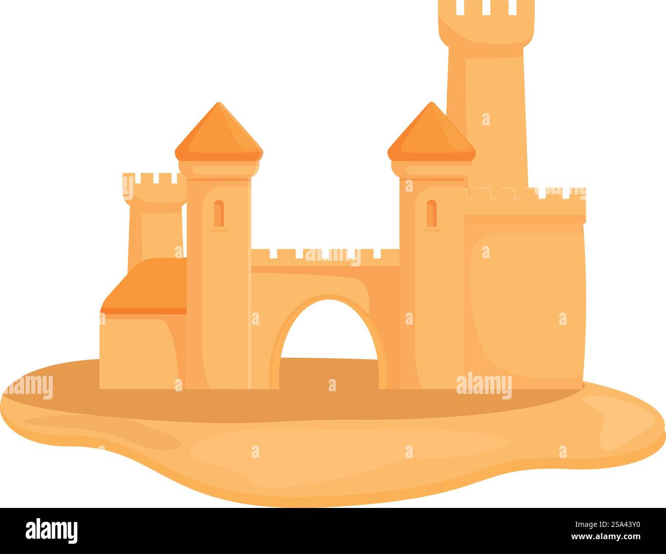 Colorful illustration of a sandcastle, perfect for summerthemed designs ...