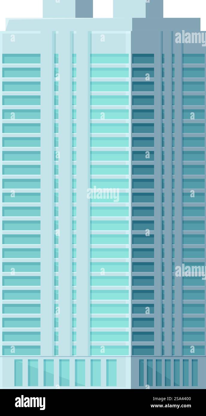 Modern skyscraper vector illustration with flat design and minimalistic ...