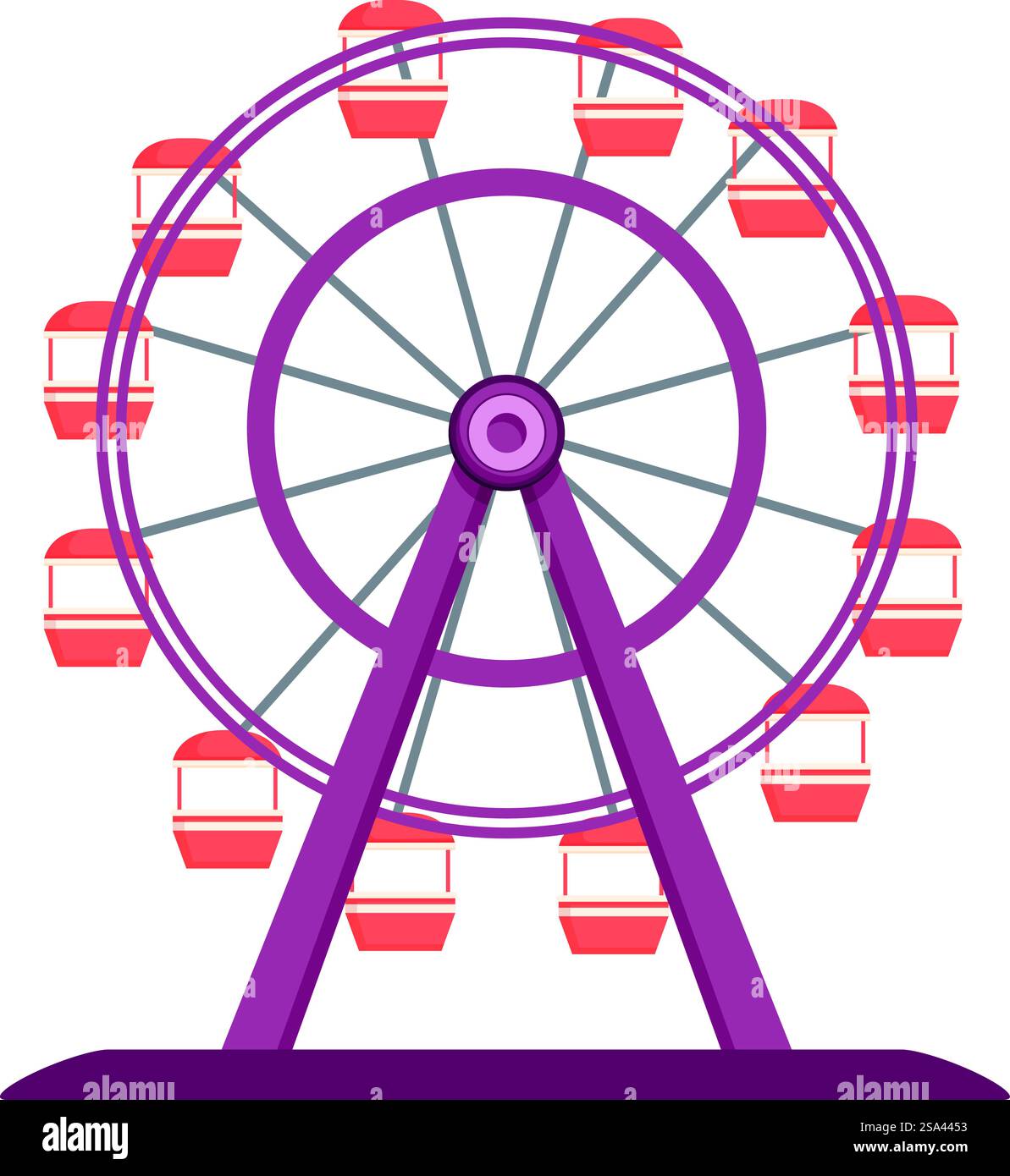 Vibrant and colorful ferris wheel illustration in vector graphic design for amusement park ...