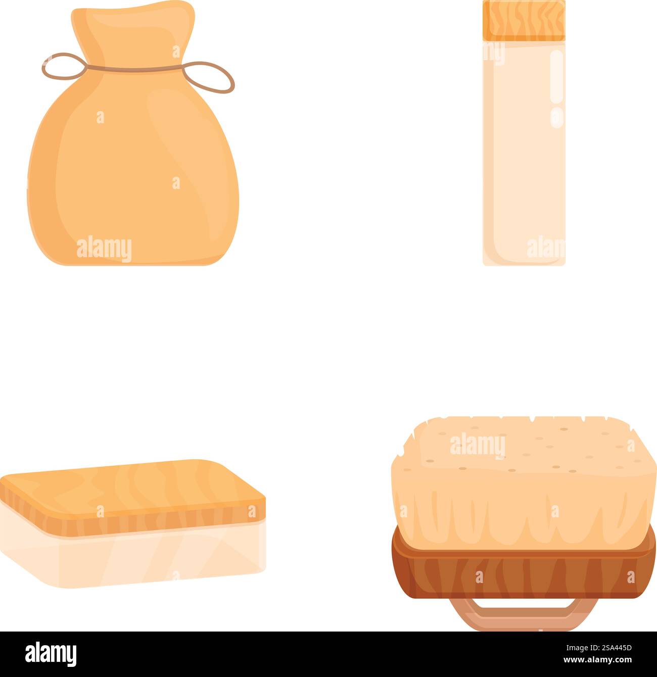 Collection of cartoonstyle bread loaf, sack, and bread container ...