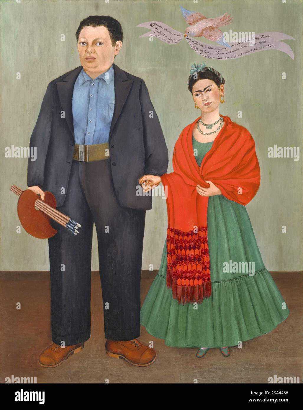 Frida Kahlo. Painting entitled "Frieda and Diego Rivera" by the Mexican ...