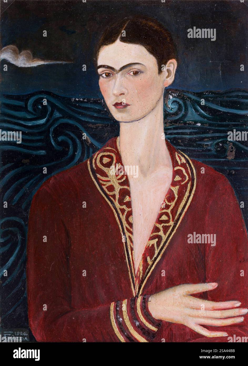 Frida Kahlo. Painting entitled "Self-Portrait in a Velvet Dress" by the ...