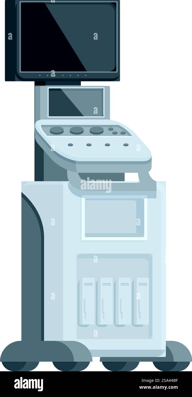 Vector illustration of a stateoftheart medical ultrasound machine on a ...