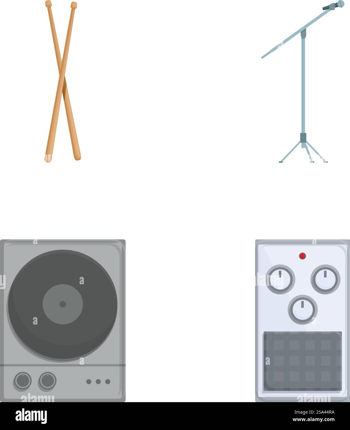 Collection of vector icons depicting studio gear including microphones ...