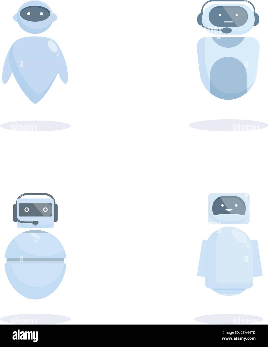 Collection of flat design robots, ideal for future tech concepts and ...
