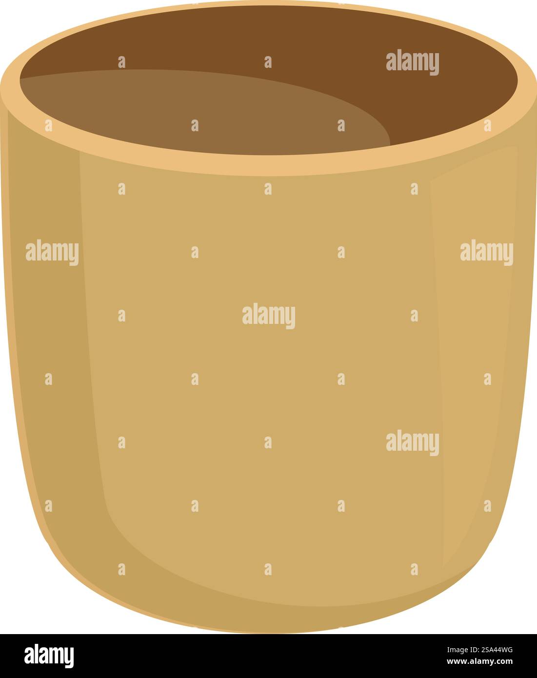 Cartoon clay pot illustration in minimalist style with traditional ...