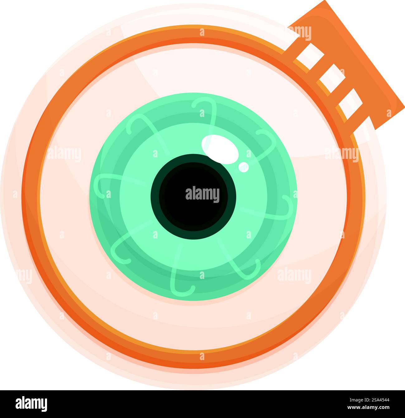Colorful cartoon human eye illustration in vector format with stylized ...