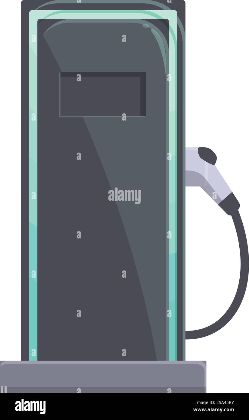 Electric vehicle charger supplying power to modern car, eco transport ...