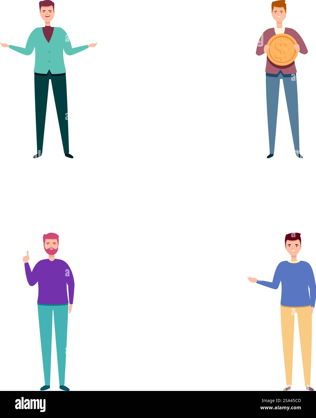 Creditor man icons set cartoon vector. Successful male lender character ...