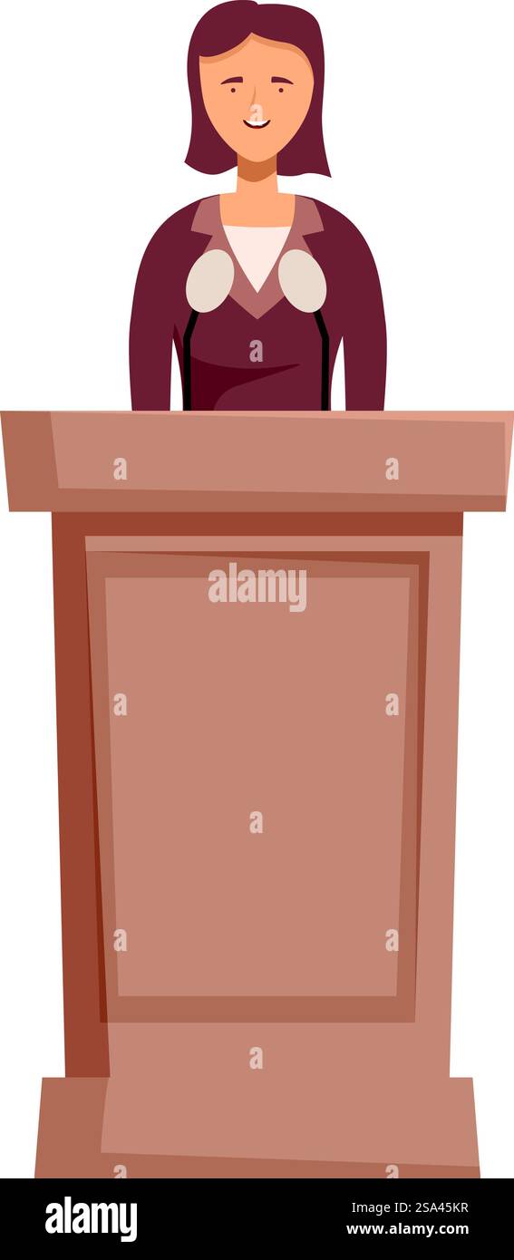 Politician is standing at a podium and speaking into two microphones ...
