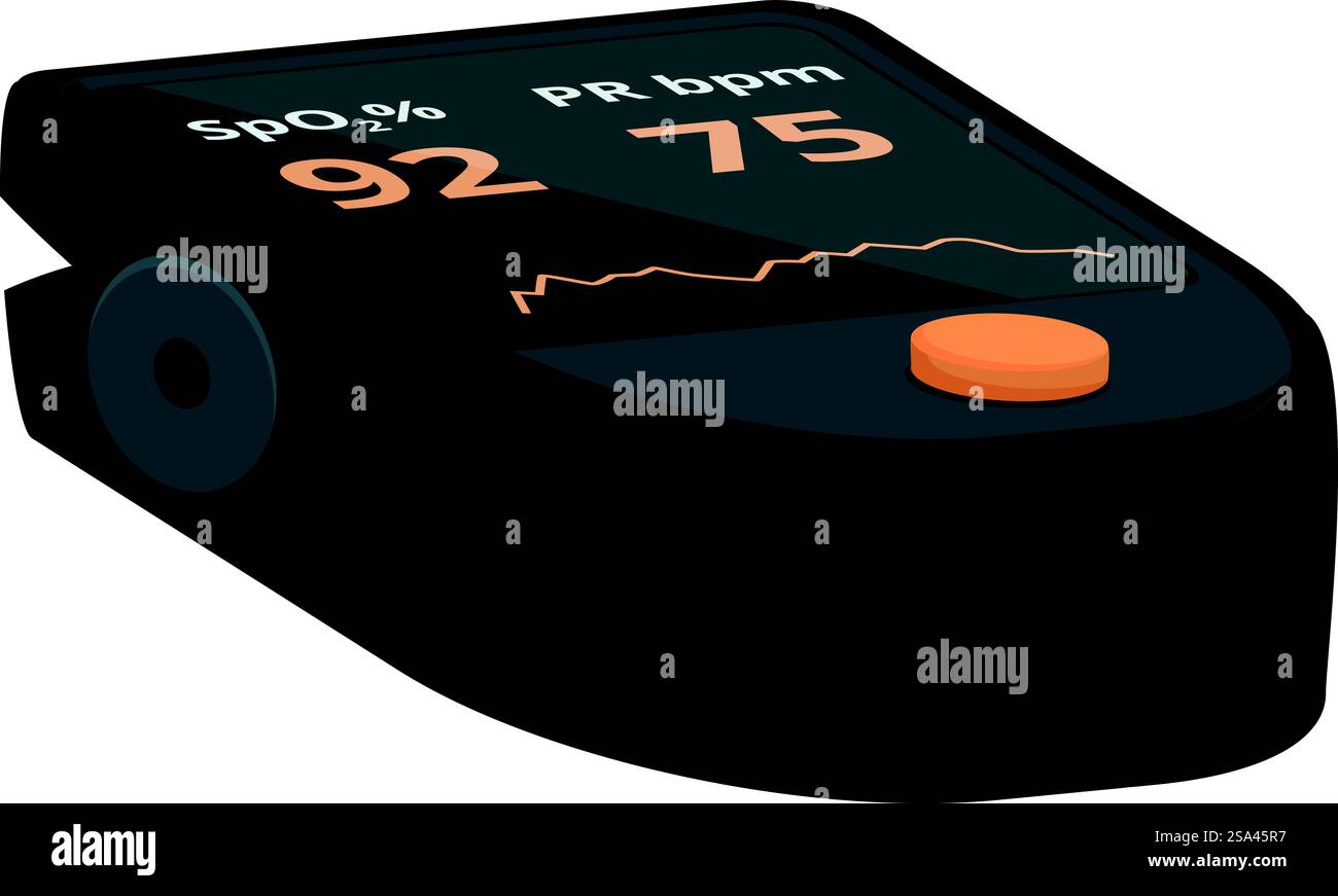 Digital pulse oximeter isolated on white background for medical health ...