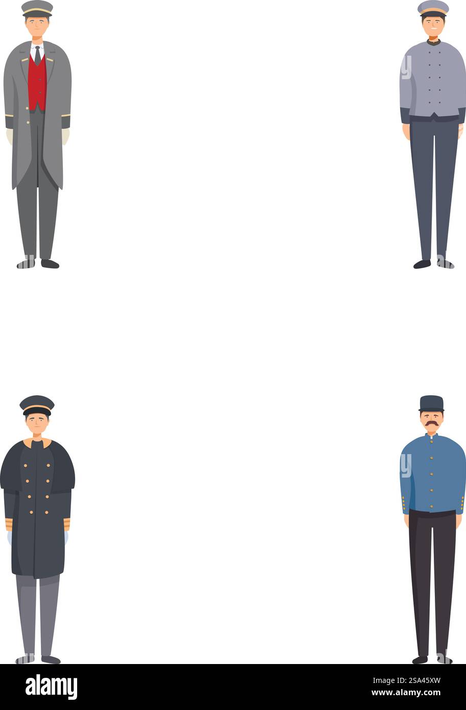 Vector illustrations of individuals in various professional uniforms ...