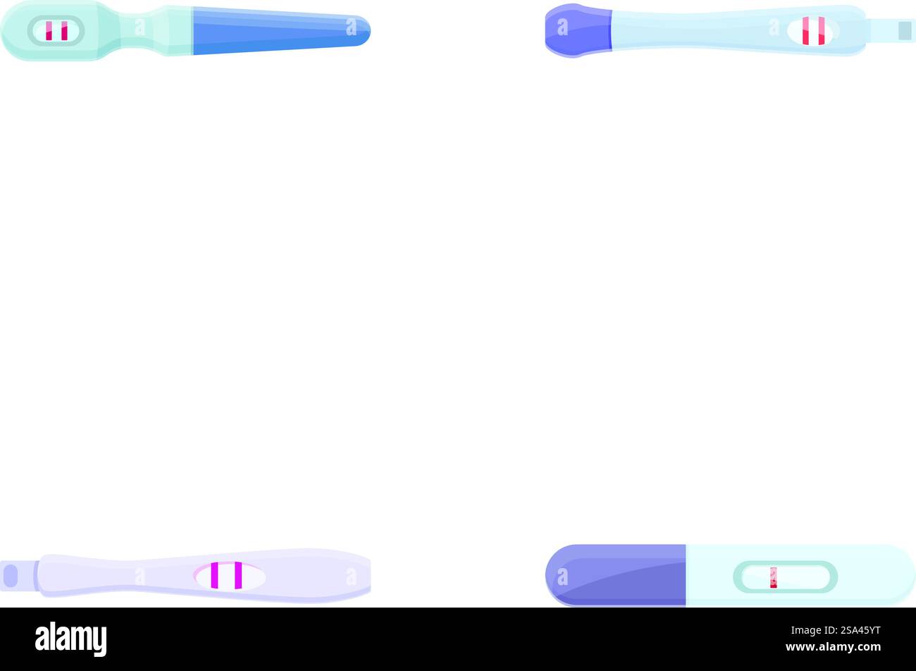 Hcg test icons set cartoon vector. Pregnancy positive and negative test ...