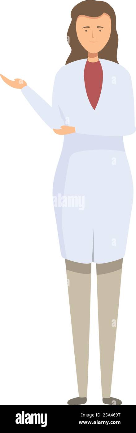 Female medical professional is gesturing with her hand as if explaining ...