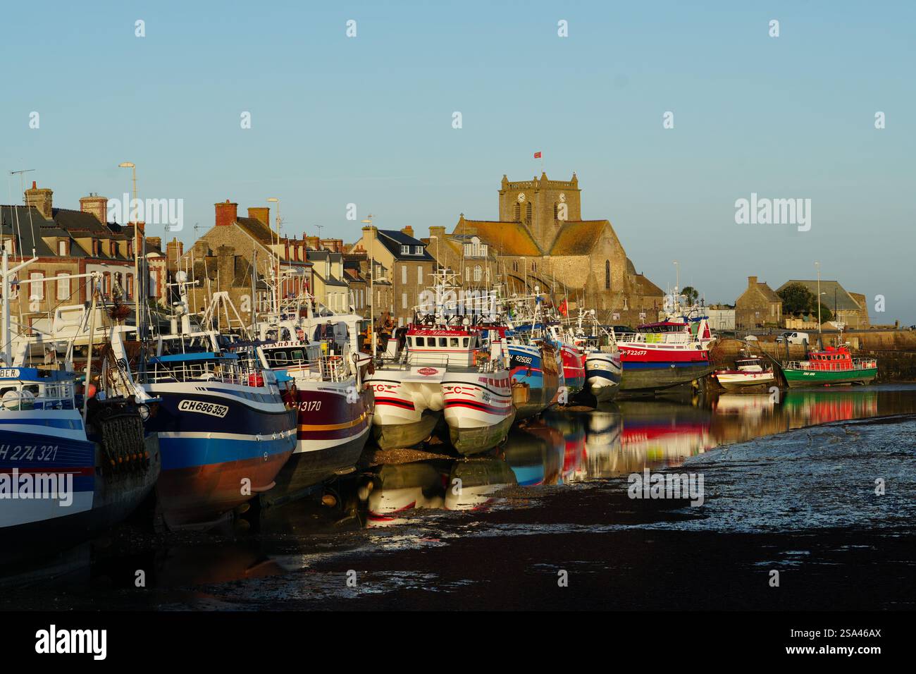 Barfleur harbour a French village on the English Channel, one of the ...