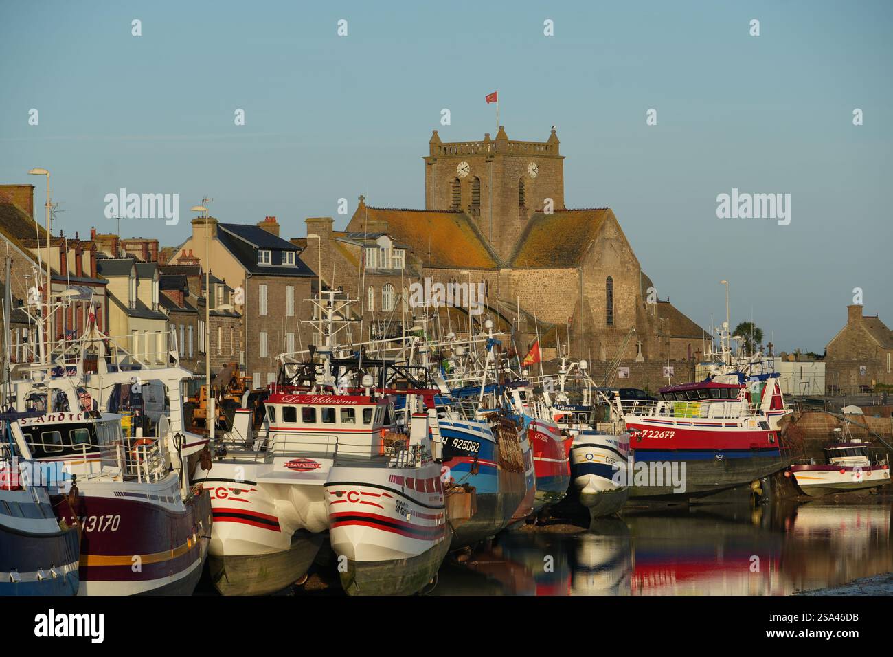 Barfleur harbour a French village on the English Channel, one of the ...